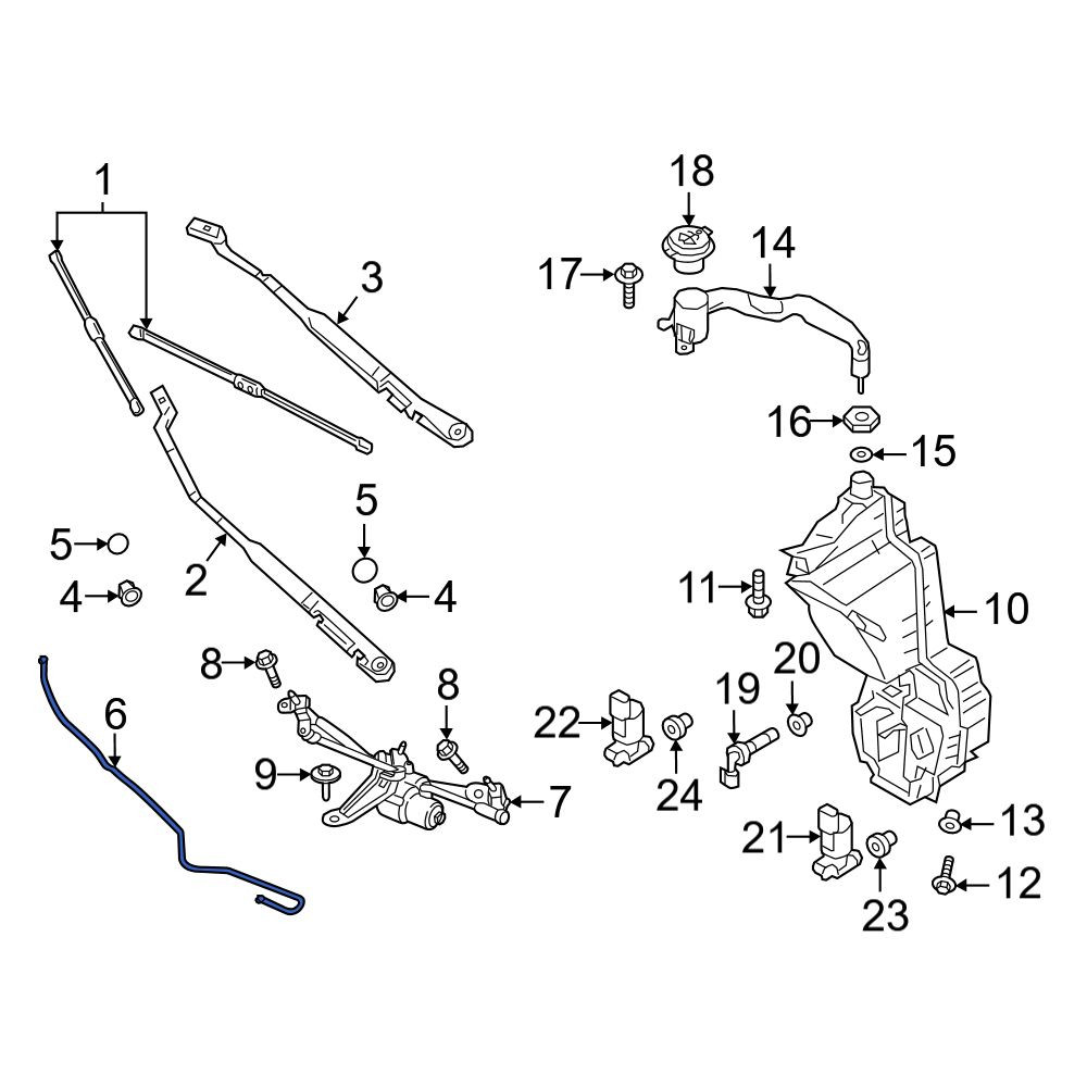 Volvo OE 32342019 - Front Left Windshield Washer Hose