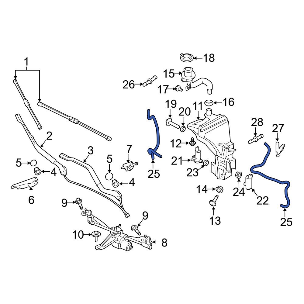 Volvo OE 30622606 - Rear Liftgate Washer Hose