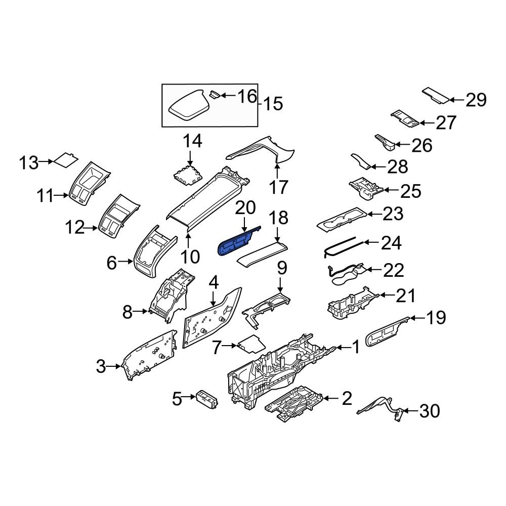 Volvo OE 31497199 - Left Console Tray Bracket