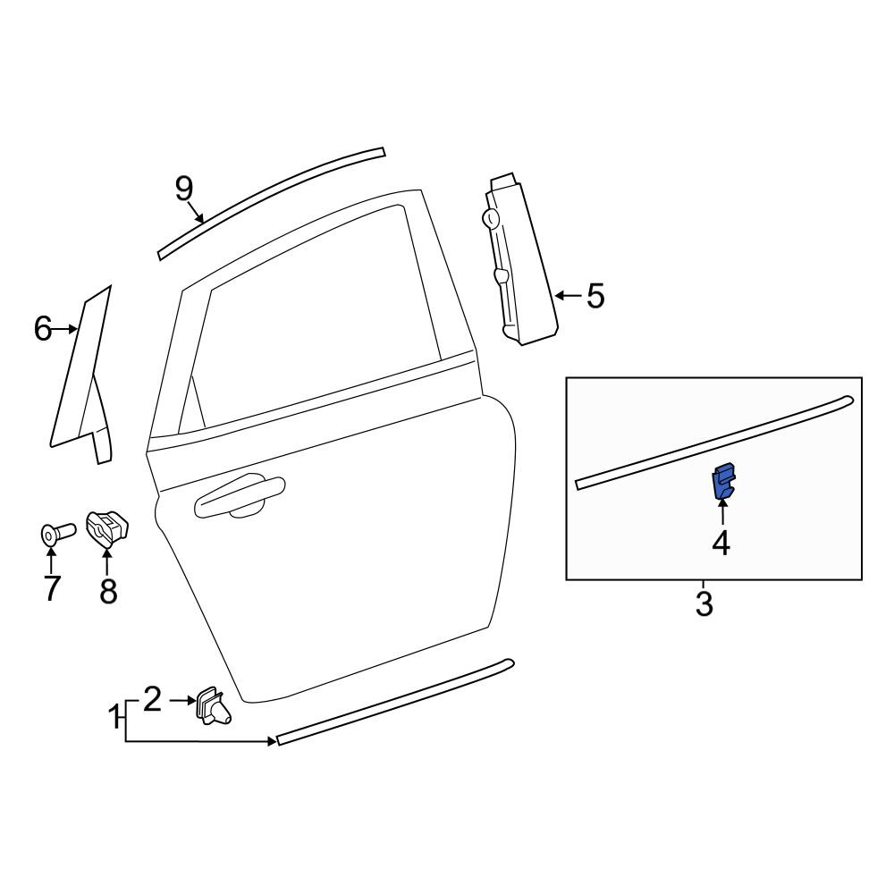 Volvo OE 31402039 - Door Belt Molding Clip