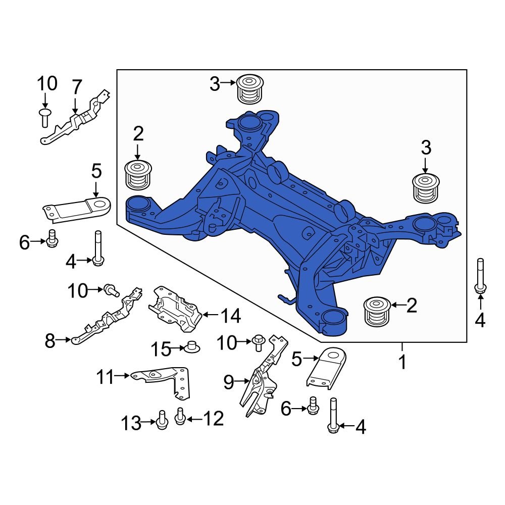 Volvo OE 32221653 - Rear Suspension Subframe Crossmember