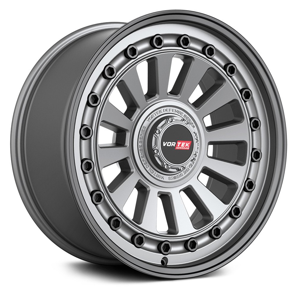 VORTEK® VRD-702 RADAR Wheels - Matte Gunmetal with Black Bolts and Lip Rims
