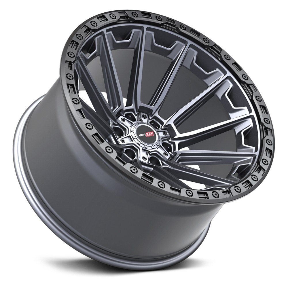 VORTEK® VRT-601 SPARTAN Wheels - Matte Titanium with Black Bead Ring Rims