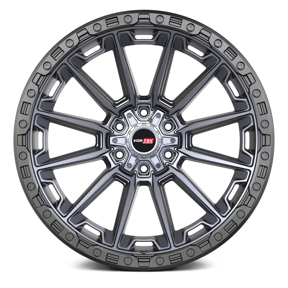 VORTEK® VRT-601 SPARTAN Wheels - Matte Titanium with Black Bead Ring Rims