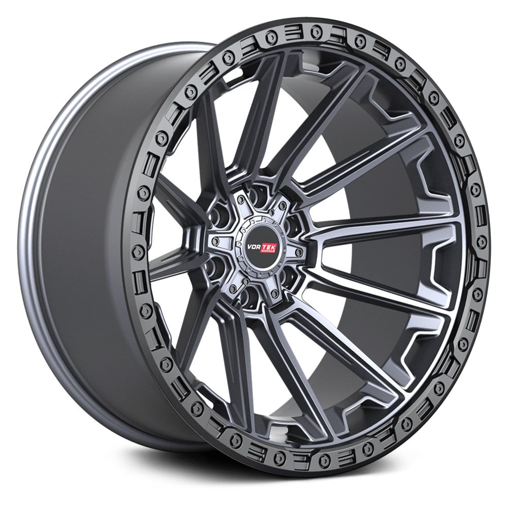 VORTEK® VRT-601 SPARTAN Wheels - Matte Titanium with Black Bead Ring Rims