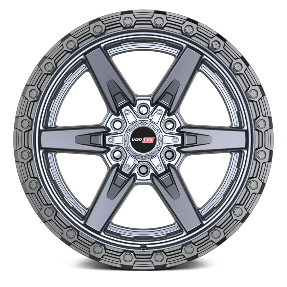 VORTEK® VRT-602 ARGON Wheels - Matte Titanium with Black Bead Ring Rims ...