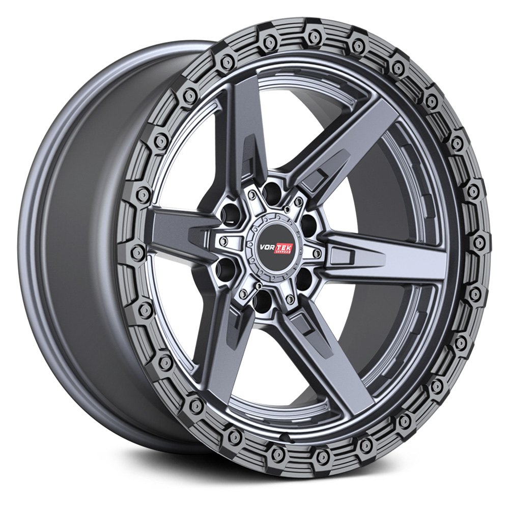 VORTEK® VRT-602 ARGON Wheels - Matte Titanium with Black Bead Ring Rims
