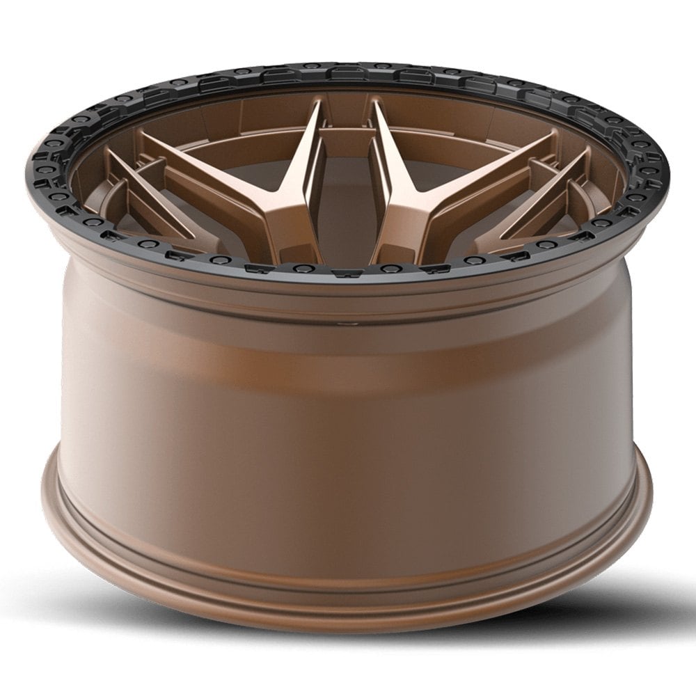 VORTEK® VRT-603 ATHENO Wheels - Matte Bronze with Black Bead Ring Rims