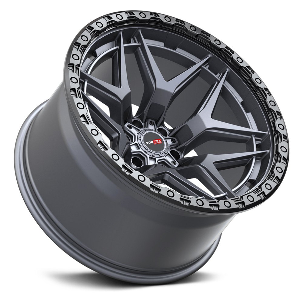 VORTEK® VRT-603 ATHENO Wheels - Matte Titanium with Black Bead Ring Rims