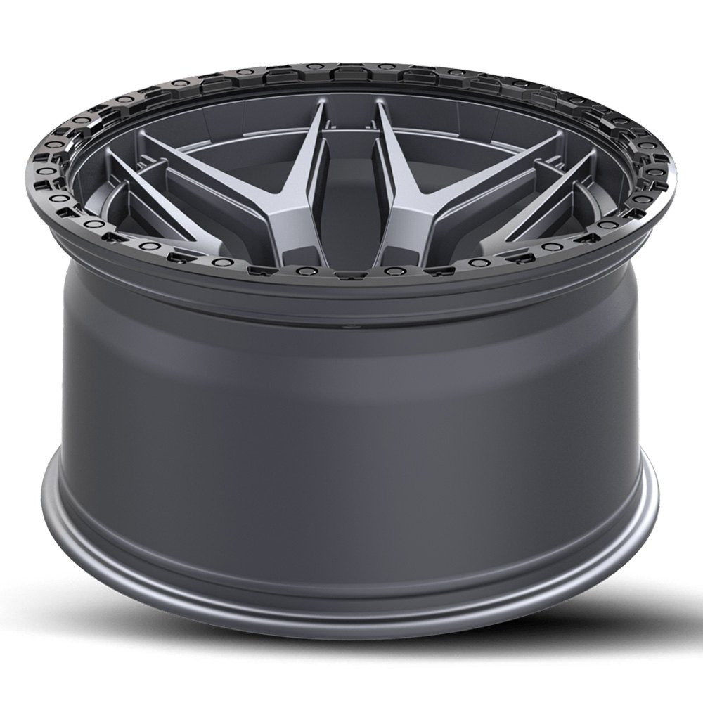 VORTEK® VRT-603 ATHENO Wheels - Matte Titanium with Black Bead Ring Rims