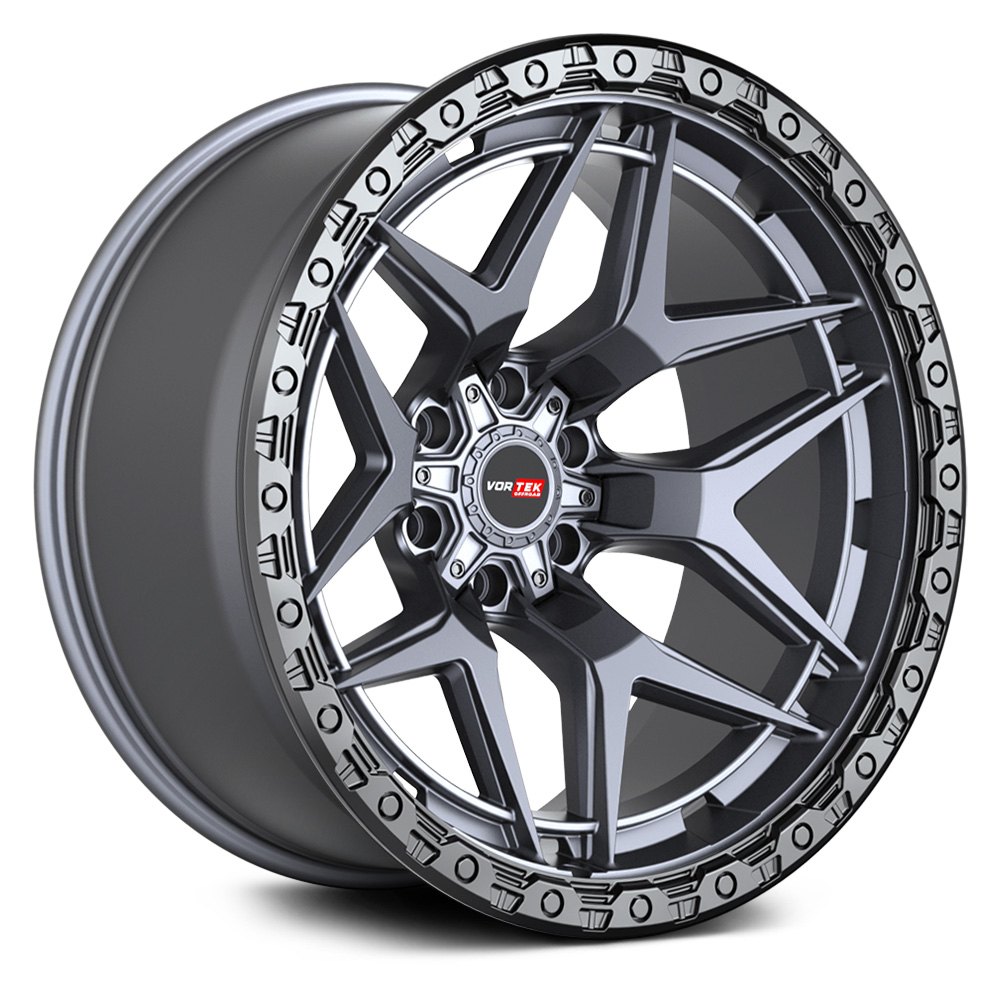 VORTEK® VRT-603 ATHENO Wheels - Matte Titanium with Black Bead Ring Rims