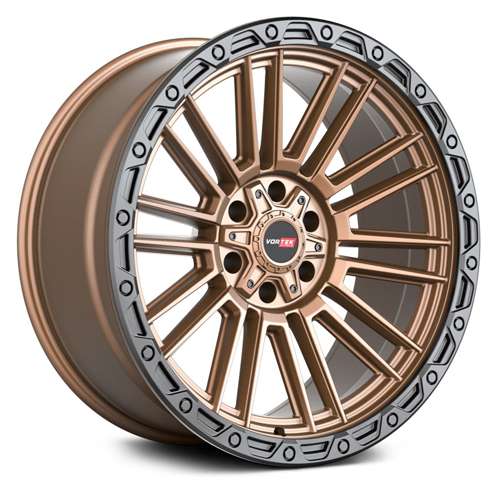 VORTEK® VRT-604 ZEUS Wheels - Matte Bronze with Black Bead Ring Rims ...