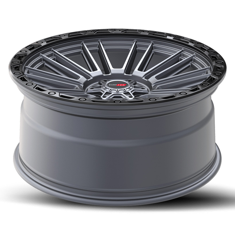 VORTEK® VRT-604 ZEUS Wheels - Matte Titanium with Black Bead Ring Rims