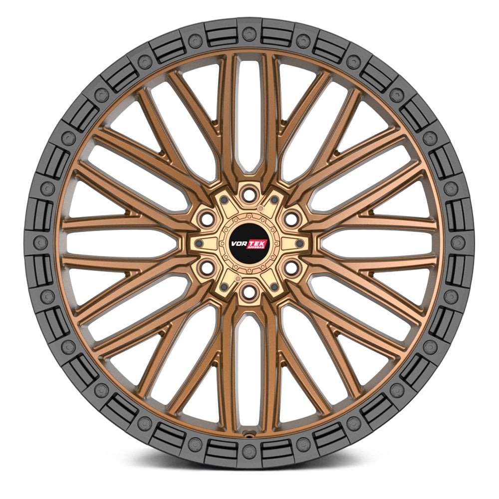 VORTEK® VRT-608 APOLLO Wheels - Matte Bronze with Black Bead Ring Rims ...