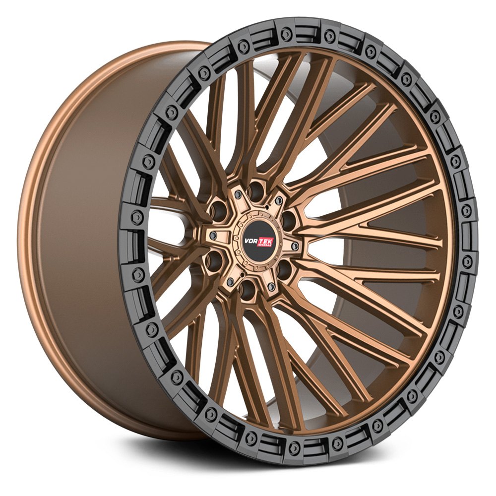 VORTEK® VRT-608 APOLLO Wheels - Matte Bronze with Black Bead Ring Rims ...