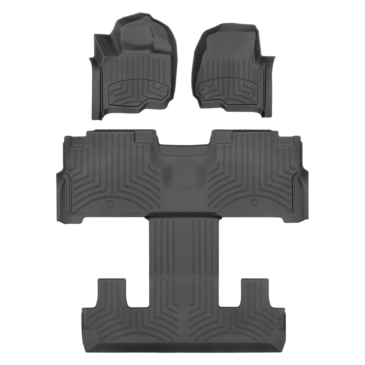 Weathertech® 441295-1-4IM - 1st, 2nd & 3rd Row Black HP Floor Liners