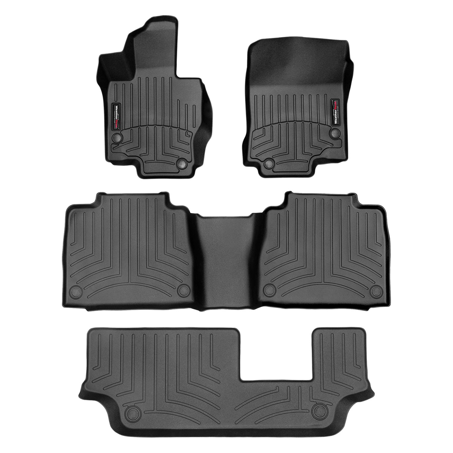 Weathertech® 441533-1-2-3 - DigitalFit™ 1st, 2nd & 3rd Row Black Molded ...