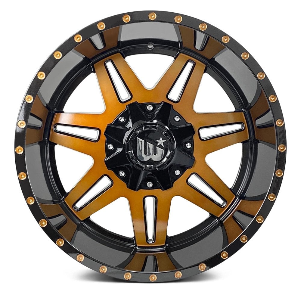 WESTERN WHEELS® TRAIL2 Wheels - Gloss Black with Bronze Face and Rivets ...