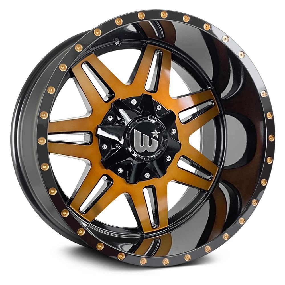 WESTERN WHEELS® TRAIL2 Wheels - Gloss Black with Bronze Face and Rivets ...