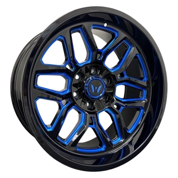 WESTERN WHEELS® RANGER Wheels - Gloss Black with Blue Milled Accents ...