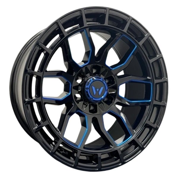 WESTERN WHEELS® TR70 Wheels - Gloss Black with Blue Milled Accents Rims ...