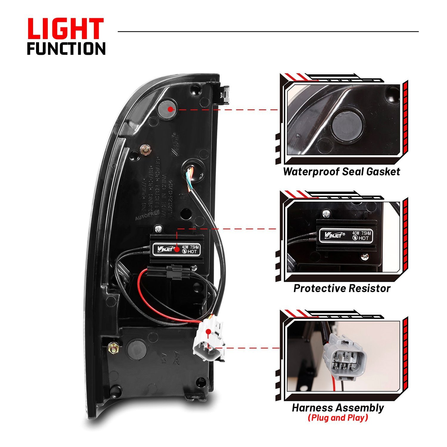 Winjet® CTWJ-0704-BC-SQ - Driver and Passenger Side Black Sequential ...