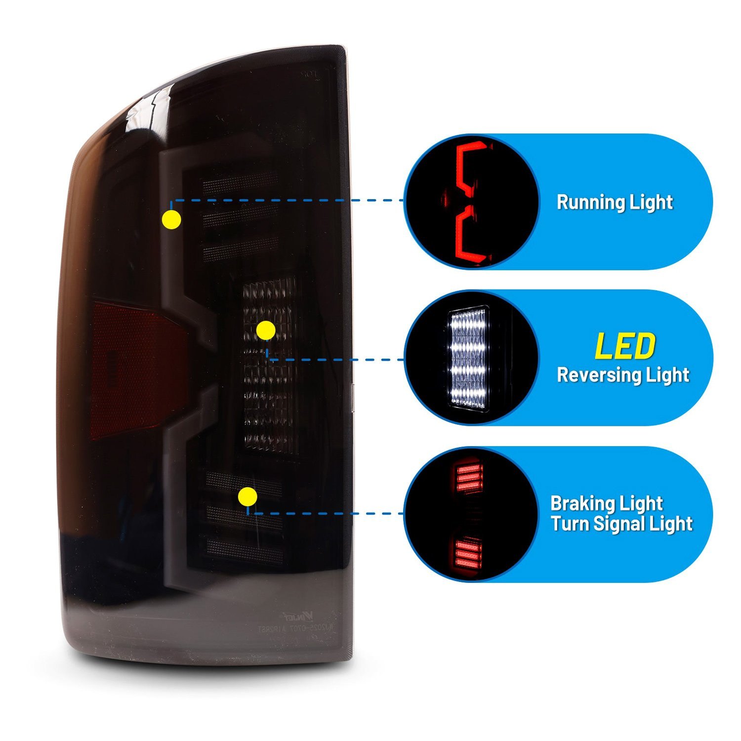 Winjet® CTWJ-0707-BS-SQ - Driver and Passenger Side Black/Smoke ...