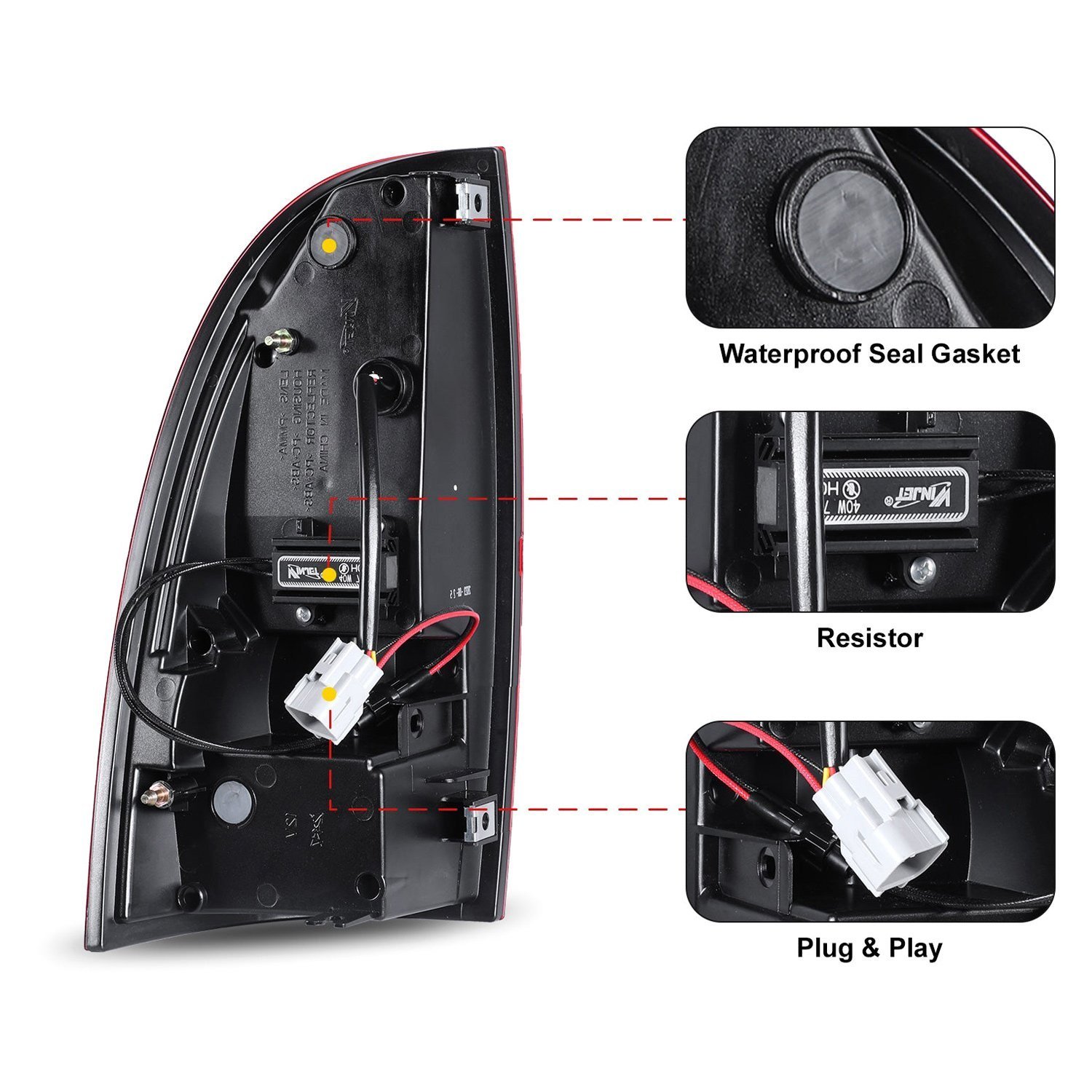 Winjet® CTWJ-0736-CR-SQ - Driver and Passenger Side Chrome/Red ...