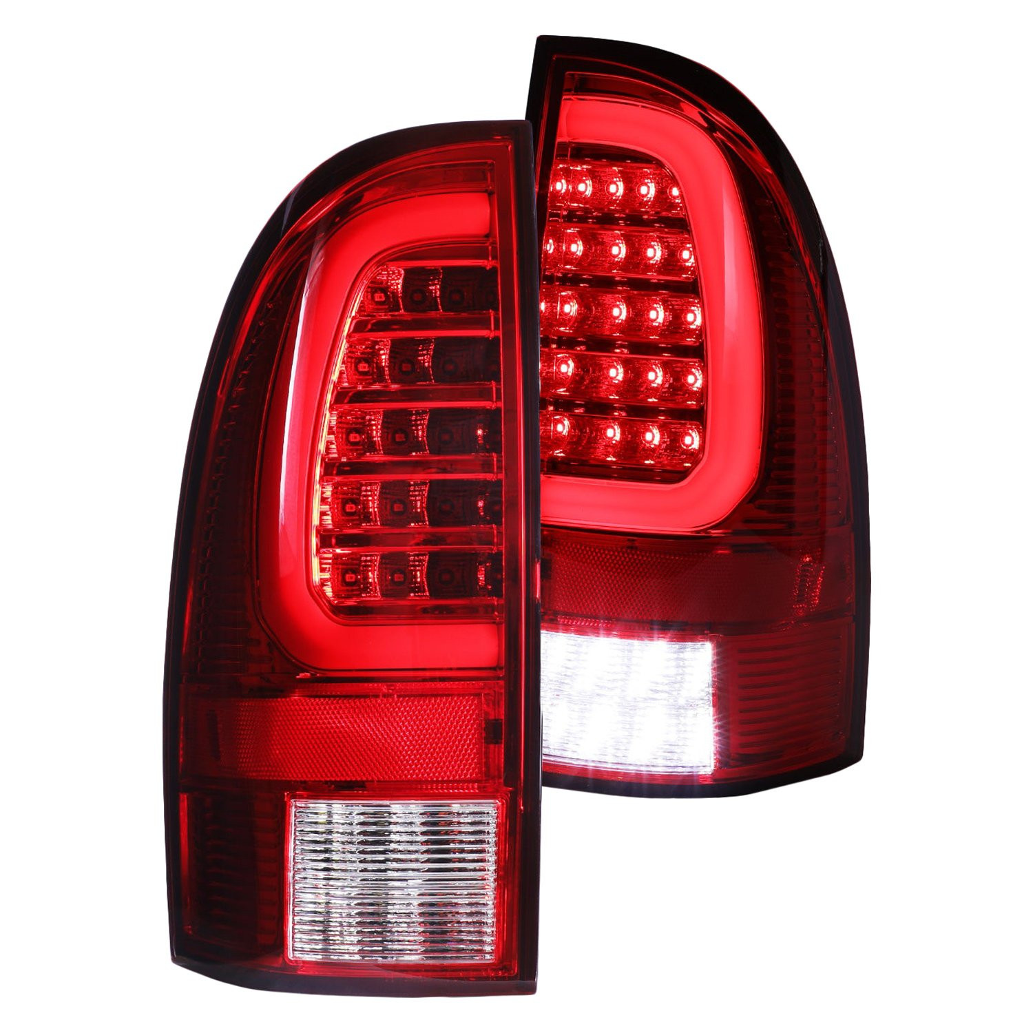 Winjet® CTWJ-0737-CR - Driver and Passenger Side Chrome/Red Fiber Optic ...