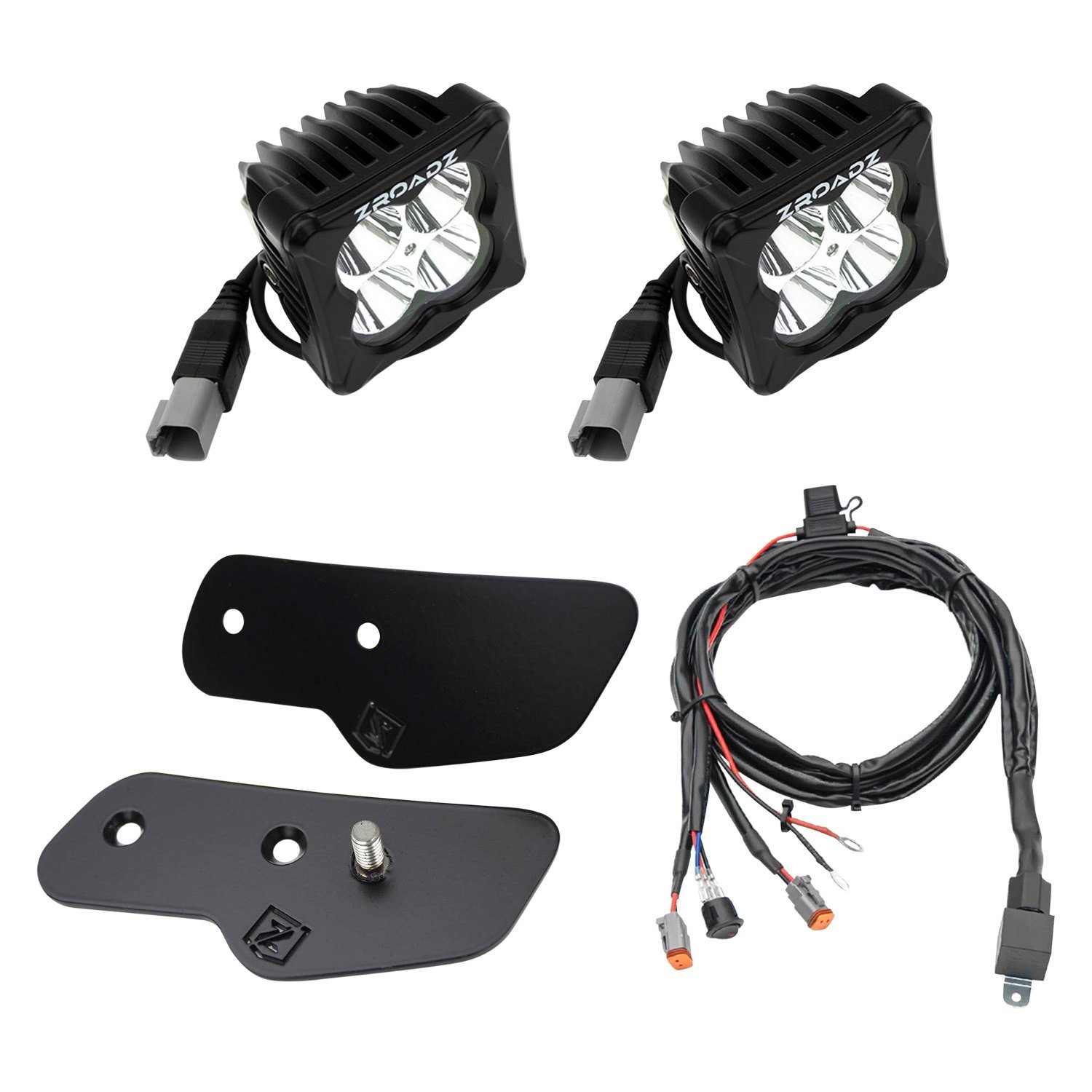 Zroadz® Z365401-KIT2 - A-Pillar Bolt-on 3" 2x20W Cube Flood Beam LED ...